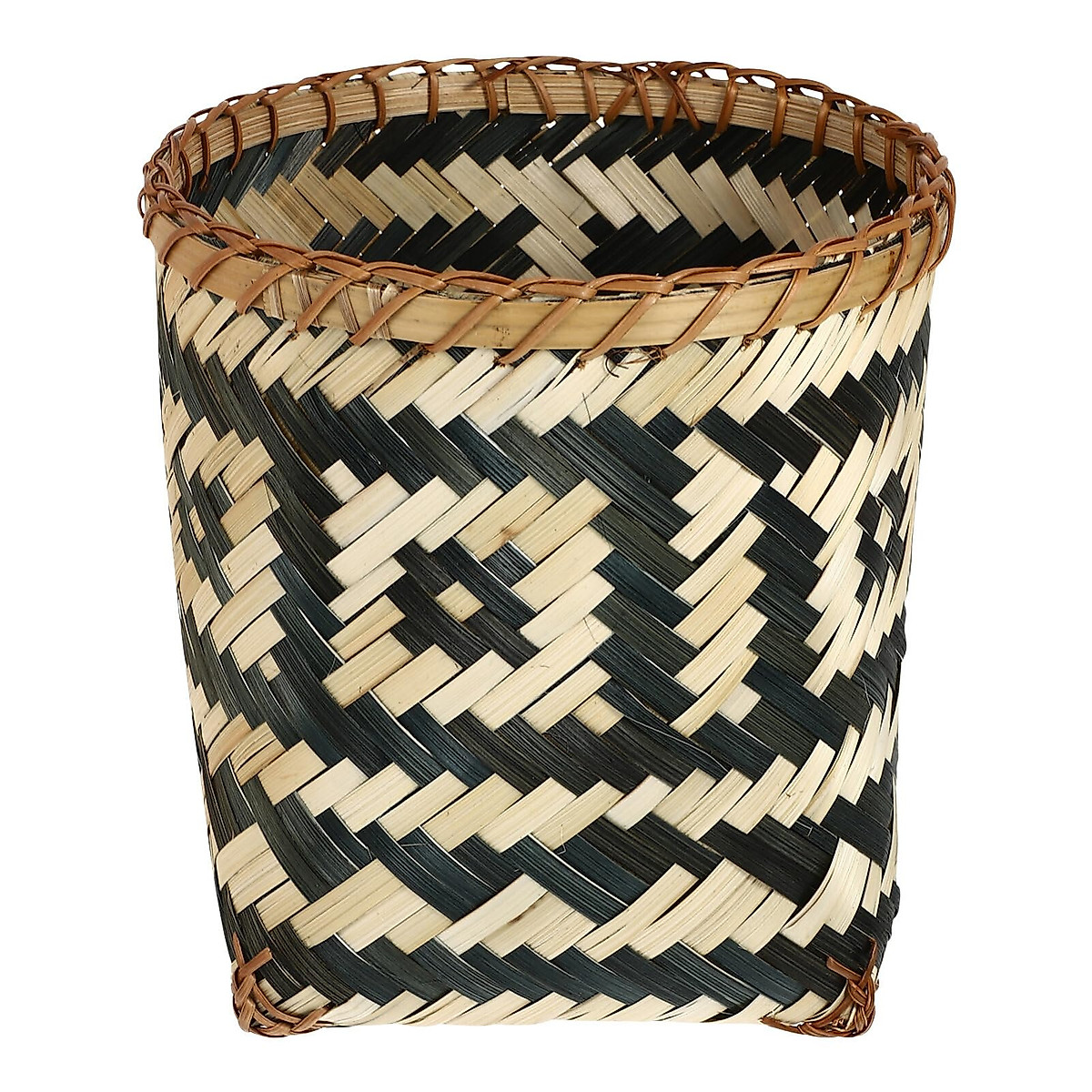 Luxshiny Bamboo Waste Basket Wicker Storage Baskets Dirty Clothes Basket Rattan Flower Baskets Laundry Hamper for Towel Cosmetic Books