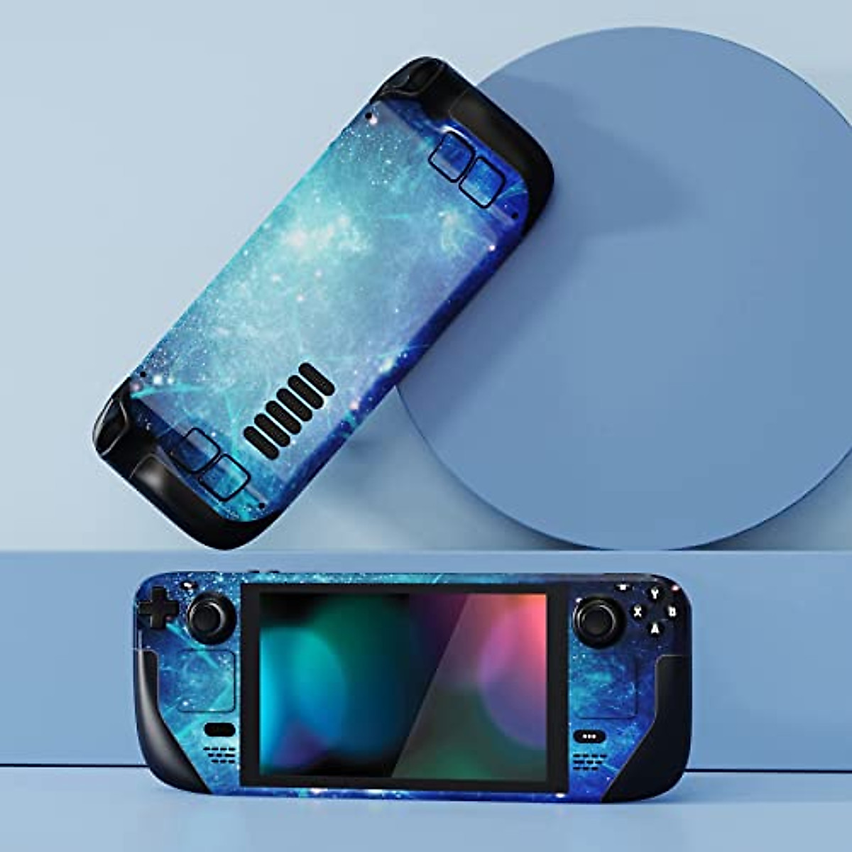 PlayVital Full Set Skin for Steam Deck, Decal Stickers for Steam Deck Handheld Gaming PC - Blue Nebula