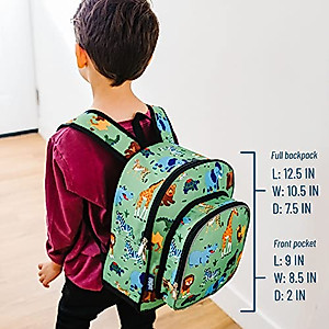 Wildkin 12-Inch Kids Backpack for Boys & Girls, Perfect for Daycare and Preschool, Toddler Bags Features Padded Back & Adjustable Strap, Ideal for School & Travel Backpacks (Wild Animals)
