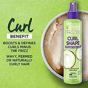 Garnier Fructis Style Curl Shape Defining Spray Gel, Curly Hair, 8.5 Fl Oz