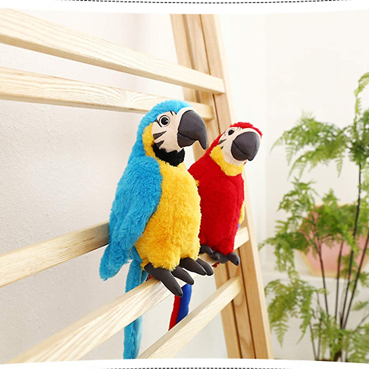 Levenkeness Macaw Parrot Plush, Red Bird Stuffed Animal Plush Toy Doll Gifts for Kids 9.8"