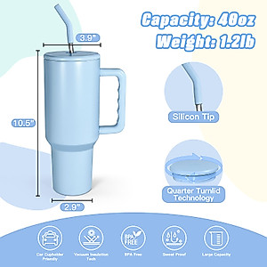 AGH 40 oz Sublimation Tumbler with Handle 4-Pack Stainless Steel Insulated Tumblers Blanks Water Bottle Travel Cups Matte Beige