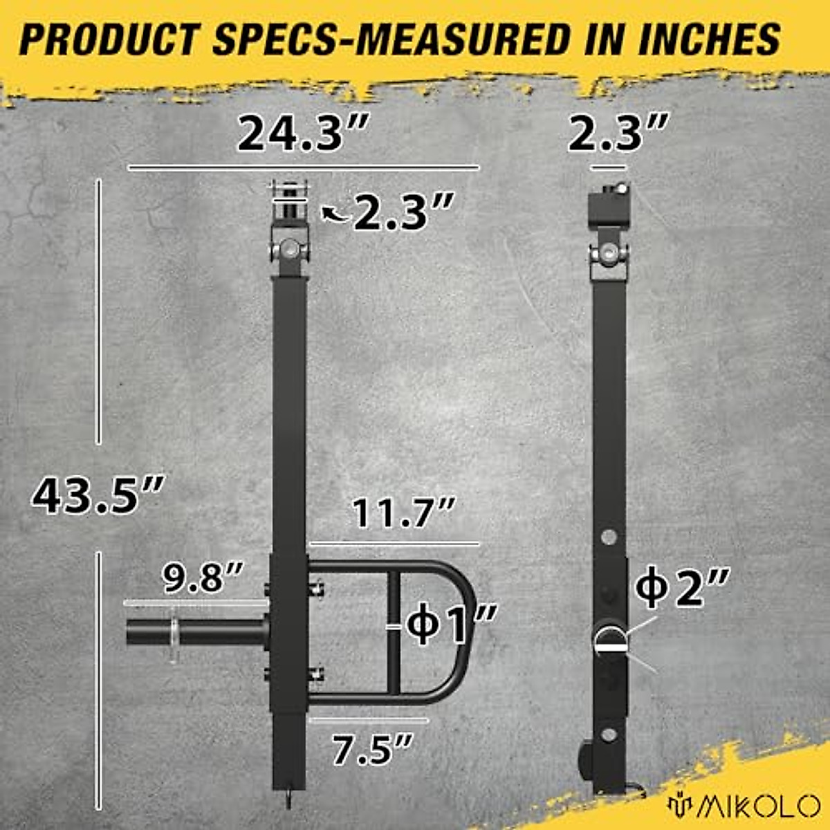 Mikolo Jammer Arms for Power Cage,2"x2" Power Rack, Adjustable Lever Arm Power Rack Attachment for Home Gym Attachments & Accessories,Fit for 1" Holes, 50x50mm, F4 K6 Rack & M4 Smith Machine