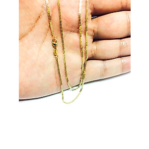 Jewelry Affairs 10k Yellow Real Gold Gourmette Chain Necklace, 1.5mm, 20"