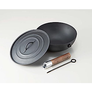 Skater IRCN1-A Outdoor Use, Removable Handle, Wok, 9.1 inches (23 cm), Lid with Storage Bag, No Seasoning Required, No Empty Boning, Camping Frying Pan, From Kanji