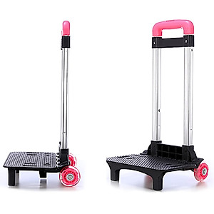 Backpack Trolley 2 Wheels Rolling Luggage Carts Foldable Trolley Cart Aluminium Alloy Hand Cart for School Bags Pet Bag