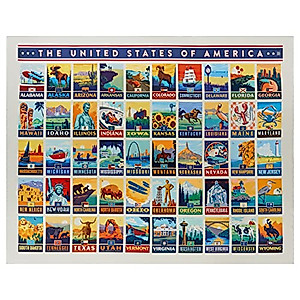Riley Blake Designs Riley Blake Destinations 5 State Pride 36'' Poster Panel Fabric, Multi Yard