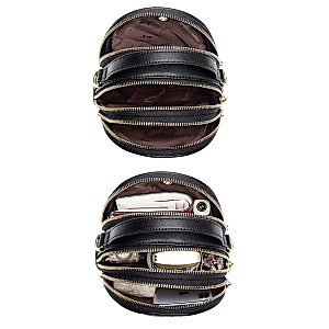 iFOXER Leather Crossbody Bags for Women Fashion Leather Handbag Shoulder Bag Designer Mini Bags (black)