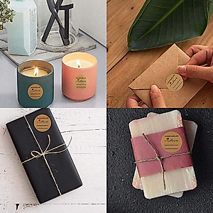 Handmade with Love Stickers, 500pcs Round Baking Kraft Label Stickers Self-Adhesive Label Decor Heart Shape Stickers for Homemade Gifts (25mm)