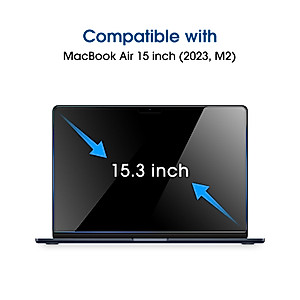 amFilm Designed for MacBook Air 15-Inch (M3 Chip/M2 Chip, 2023-2024 Released) Tempered Glass Screen Protector [Zero Bubbles][9H Hardness][ Anti-Scratch][ Anti-Fingerprint], 1 Pack