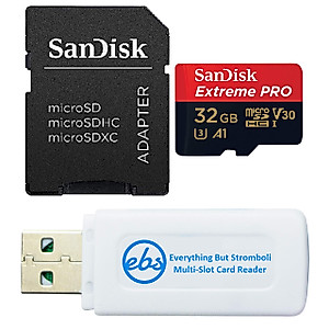 SanDisk 32GB Micro Extreme Pro Memory Card for Steam Gaming Tablet Stream Deck (SDSQXCG-032G-GN6MA) Class 10 V30 U3 100MB/s SDHC Bundle with (1) Everything But Stromboli SD & Micro Memory Card Reader