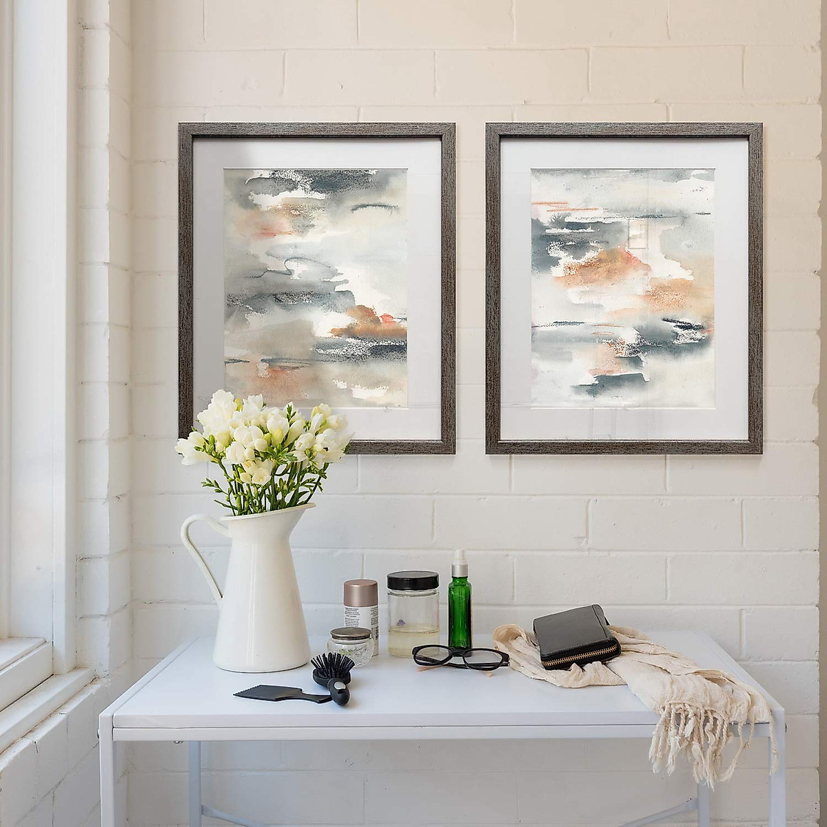 Renditions Gallery AZ-2PAb-TO-PF044-136374FN-136375FN Wall Art, 16x20, Beige Lily Padmpressions