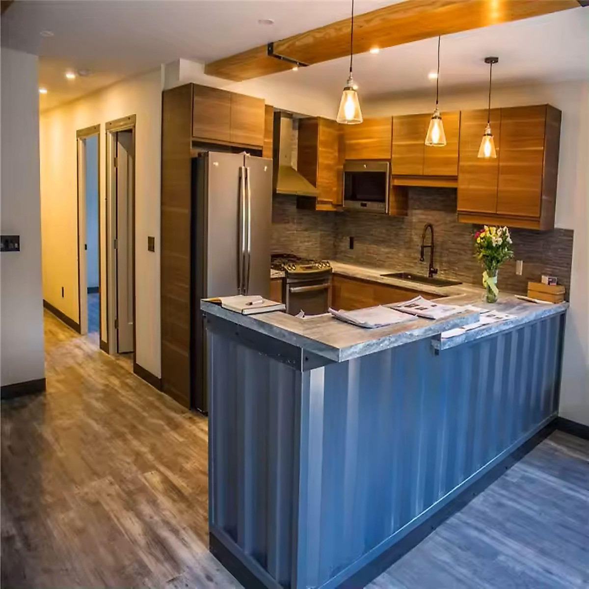 20 ft Modern Modular Prefabricated Container House 1 Bedroom 1 Bathroom 1 Kitchen - Foldable, Container, Portable House, Tiny House for Small Family.Bachelor Nest