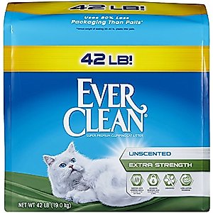 Ever Clean Extra Strength Clumping Cat Litter, Unscented, 42 Pounds