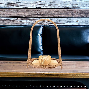 LIFKOME Fruit Tray Small Baskets for Organizing Rattan Storage Basket Vegetable Handwoven Basket Food Serving Woven Baskets Cake Display Plate Rattan Imitation Rattan Seaweed Bread Basket