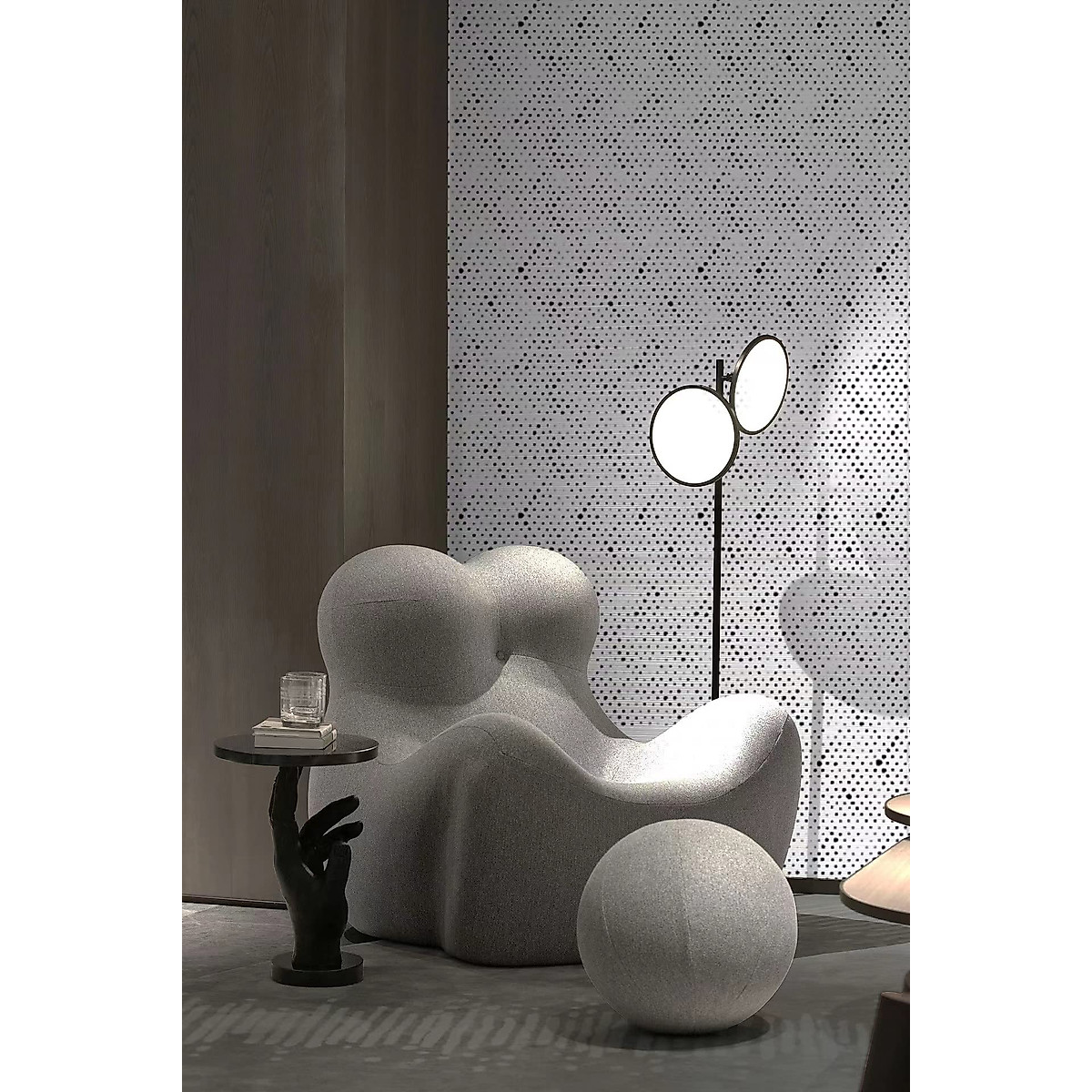 Grey and Black Peel and Stick Contact Paper Self Adhesive Modern Dots Wallpaper Removable Vinyl Film Decorative Shelf Drawer Liner Sticker 17.3 inch x 118 inch (White and Black, 17.3 inch x 118 inch)