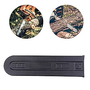 16 Inch Chainsaw Chain Cover, Chain Saw Bar Scabbard Cover for Garden Saw Accessories Tool - Black
