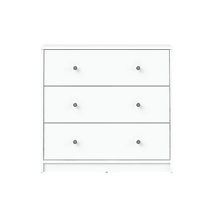 Pemberly Row Contemporary 3 Drawer Chest Dresser in White