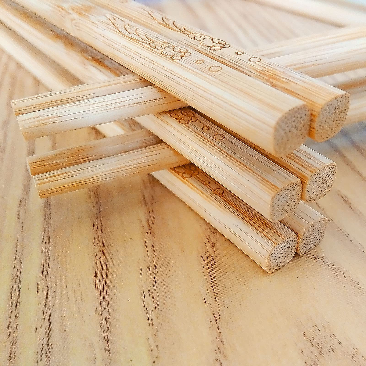 10 Pairs/Set Reusable Bamboo Chopsticks For Japanese Sushi Food Non-Slip Tableware Chopstick Bamboo Natural Wooden Chop Sticks Lightweight Dishwasher Safe Reusable Chopsticks(Natural B)