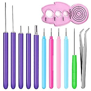 12 Pack Paper Quilling Tools Slotted Kit, Different Sizes Rolling Curling Quilling Needle Pen Curling Coach Paper Cardmaking Project Tools Set