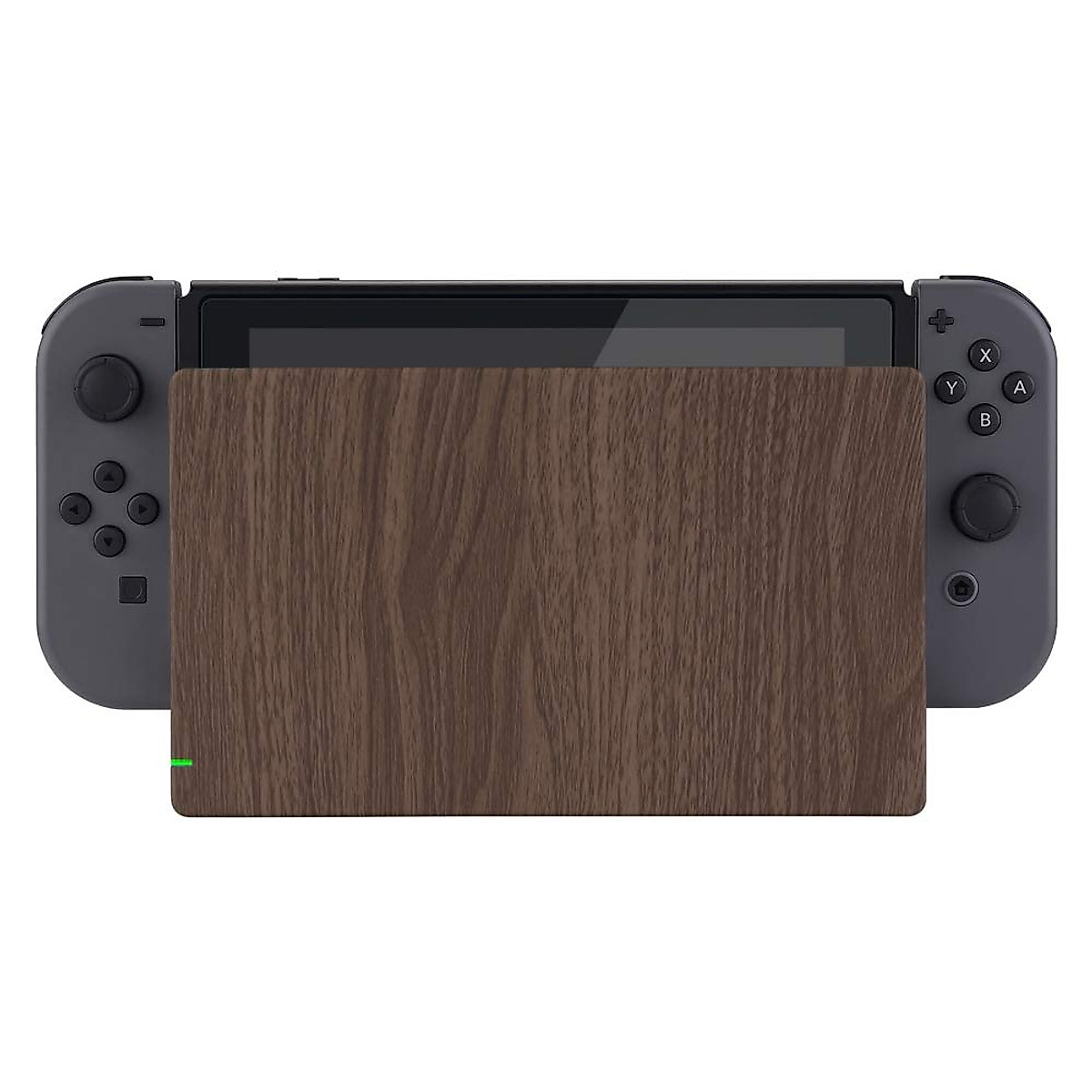 eXtremeRate Custom Soft Touch Grip Faceplate for Nintendo Switch Dock, Wood Grain Patterned DIY Replacement Housing Shell for Nintendo Switch Dock - Dock NOT Included