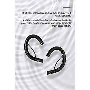 Keephifi Earphone Round Reinforced Headphones Sports Ear Hook Used for Headphones and Headsets with Straight Cable, Earhook Cable, or Mask (Bla*5)