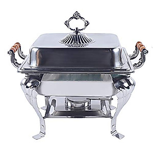 Stainless Steel Warming Container Chafing Dish Food Warmer Food Insulation, Frame Water Trays Food Pan Fuel Holder and Lid Food Warmers for Wedding, Parties, Banquet, Catering Events