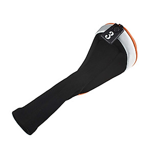 Andux 4pcs/Set Golf 460cc Driver Wood Club Head Covers Long Neck with Interchangeable No. Tags Black/Orange