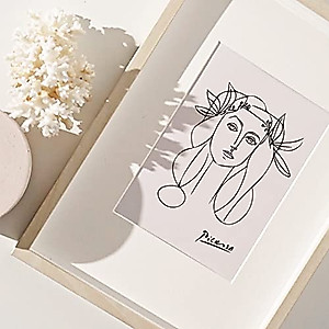 Wall Art Print Picasso Portrait of Francoise Gilot Art Print | Pablo Picasso Woman Sketch, Picasso Lithograph Line Drawing, Vintage Exhibition Poster #PP23 11x17 Inches