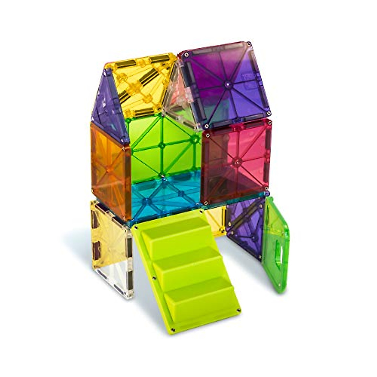 Magna-Tiles House Set, The Original Magnetic Building Tiles For Creative Open-Ended Play, Educational Toys For Children Ages 3 Years + (28 Pieces + Reusable Silicone Stickers)