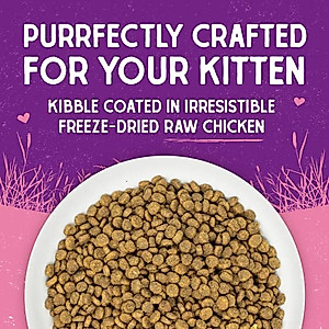 Stella & Chewy’s Raw Coated Premium Kibble Cat & Kitten Food – Grain Free, Protein Rich Meals – Cage-Free Chicken for Kittens Recipe – 5 lb. Bag