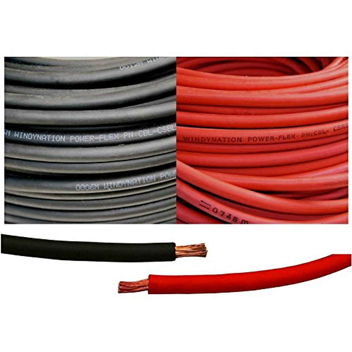 4 Gauge 4 AWG 100 Feet Red + 100 Feet Black (200 Feet Total) Welding Battery Pure Copper Flexible Cable Wire - Car, Inverter, RV, Solar by WindyNation