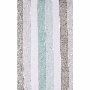 Caro Home Dana Stripe Towel Collection Finger Tip Grey/Green/White