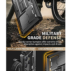 Tongate for Samsung Galaxy S23 Ultra Case with Sliding Camera Cover, [with Front Frame] Dual Layer Military Grade Protection Belt-Clip & Kickstand Phone Case for Galaxy S23 Ultra, Black