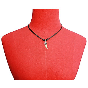 Bijoux de Ja Mini Wolf Fang Pendant Adjustable Cord Necklace