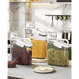 KUNANG Rice Airtight Dry Food Storage Containers with Pourable Spout，Rice Storage Bin Cereal Containers Dispenser，Airtight Cereal Container Rice Barrel（2800ml）