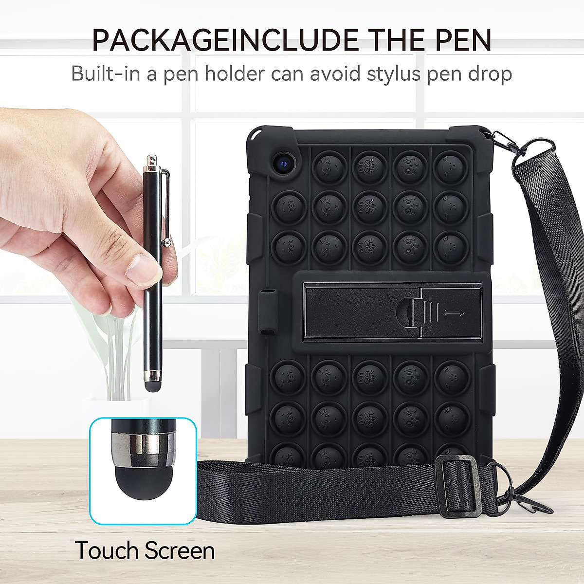 HminSen for TCL TAB 8 WiFi 9132X/for TCL TAB 8 LE 9137W Tablet Case, Kids Friendly Built in Stand Shoulder Strap Cover for TCL TAB 8 Plus 9138S/TCL Tab 8 LE/Tab 8 WiFi/Tab 8V Tablet (R-Blue)