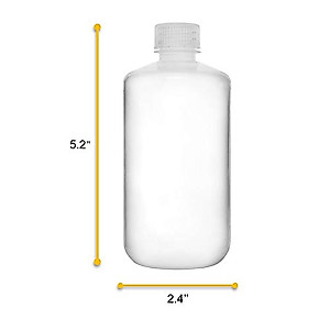 EISCO Reagent Bottle, 250ml - Narrow Mouth with Screw Cap - Polypropylene - Translucent Labs
