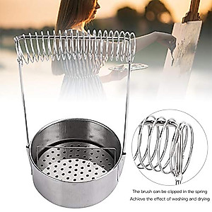 Pssopp Paint Brush Washer Oil Painting Pen Straight Washing Barrel Holder Stainless Steel Paint Brush Cleaner Filter Screen Holder for Artists