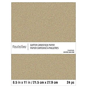 Champagne Glitter 8.5”; x 11”; Cardstock Paper by Recollections™, 24 Sheets