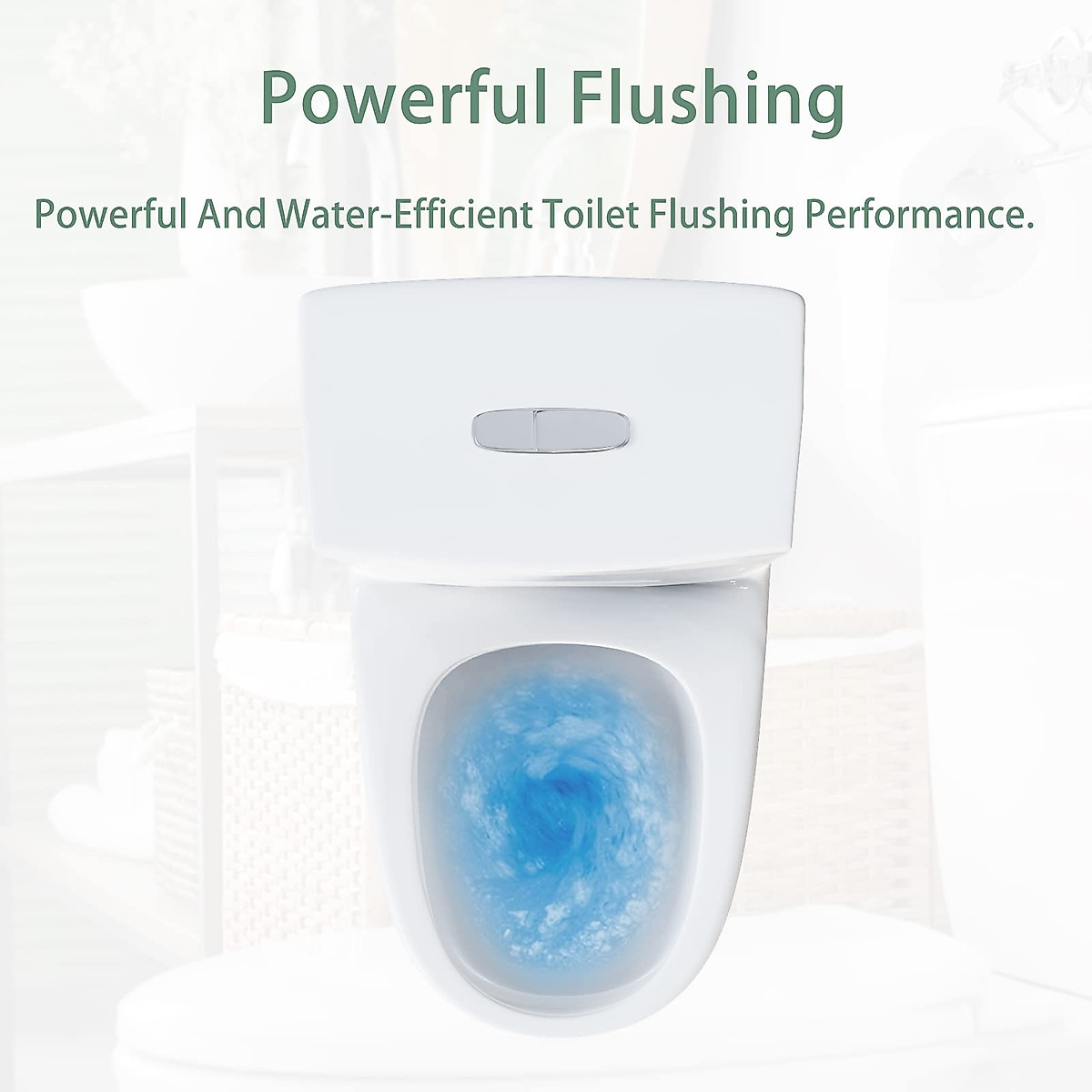 Simple Project Compact Elongated One Piece Toilet - Space-saving Solution For Small Bathrooms - Small Dual Flush Toilet, 16.5" Comfort Height Bowl, 12" Rough-in - White