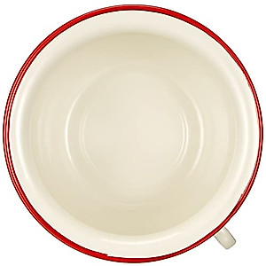 IBILI Chamber Pot 3,5 l of Enamelled Steel in White/red, 24 x 24 x 5 cm