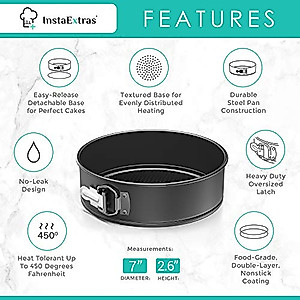 7-inch Springform Cake Pan - Spring Form Cheesecake Baking Pan Compatible With 6 Quart, 8 Qt Instant Pot, Pressure Cooker, And Oven - 7inch Round Nonstick Leakproof Deep Push Pans W/Removable Bottom