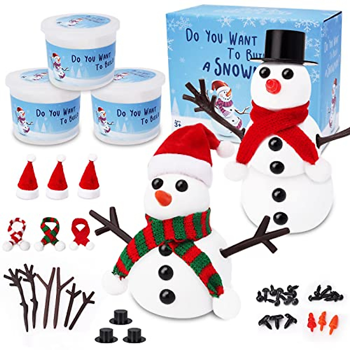 Build a Snowman Kit,Christmas Crafts for Kids,Christmas Stocking Stuffers -3Pack