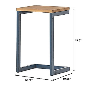 Christopher Knight Home Darlah Small Firwood Antique Table, Antique, Antique Natural and Black With Blue, 10.25”D x 12.75”W x 19.50”H