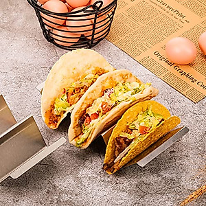Sawysine 20 Pcs Taco Holders Stand, Stainless Steel Taco Tray, Holds up to 2 or 3 Tacos, Taco Tray Stylish Taco Rack Holder Stand, Oven Safe for Baking, Grill Safe and Dishwasher Safe