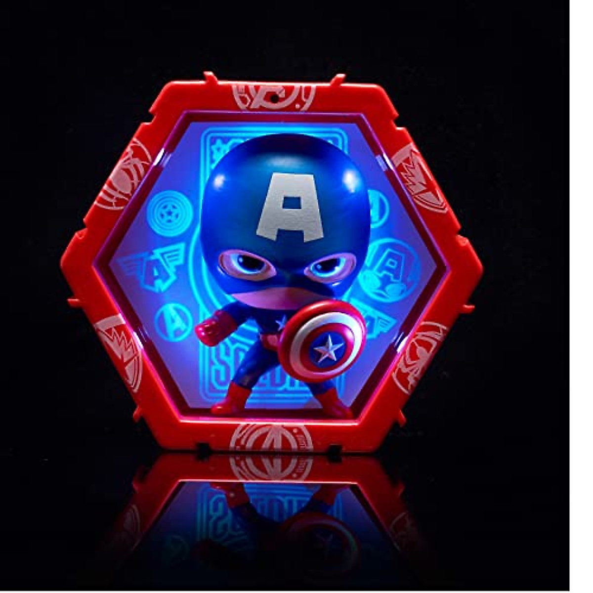 WOW! PODS Avengers Collection - Captain America | Superhero Light-Up Bobble-Head Figure | Official Marvel Collectable Toys & Gifts 4 inches