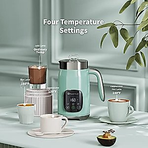 Maestri House Milk Frother, Variable Temp and Froth Thickness Milk Frother and Steamer, 14.1OZ/400ML Smart Touch Control Foam Maker, Memory Function for Latte, Warm Milk, Hot Chocolate