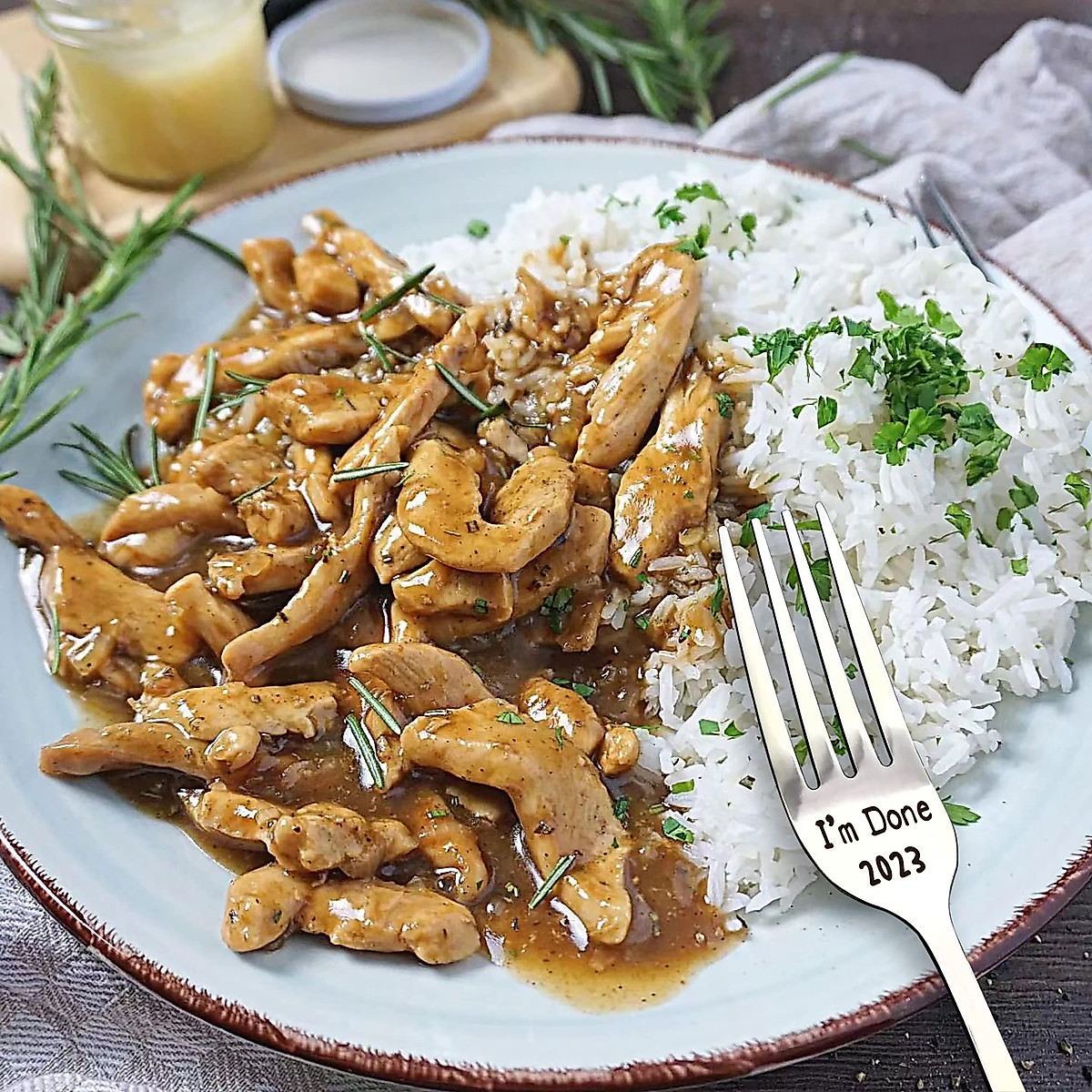 LRUIOMVE I'm Done 2023 Engraved Stainless Steel Fork Pizza Bread Cake Dessert Fork for Women, Men, Friends, Sister,Parents Valentine Birthday Christmas Gifts