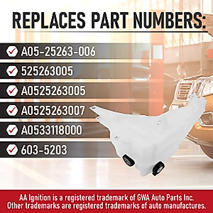 Replacement Coolant Reservoir Tank - Compatible with Freightliner Vehicles - Cascadia, Century Class, Columbia, Coronado, FLD020SD, M2 106, M2 112 - Replaces 525263005, A05-25263-006, A0533118000